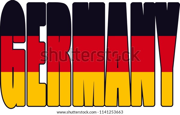 German Germany Country Flag Text Font Stock Vector (Royalty Free ...