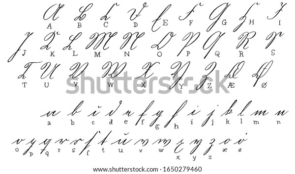 German Gothic Cursive Handwritten Alphabet Capital Stock Vector ...