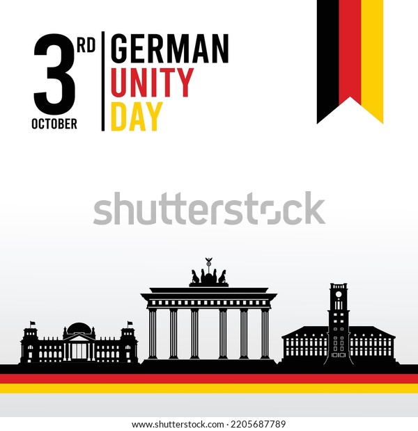 German Independence Day Three Landmarks Perfect Stock Vector (Royalty ...