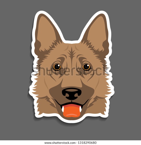 German Shepherd Dog K9 Head Portrait Stock Vector (Royalty Free ...