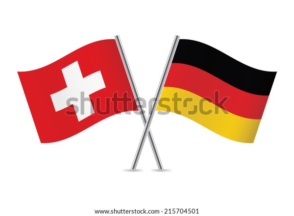 German Swiss Flags Vector Illustration Stock Vector (Royalty Free ...