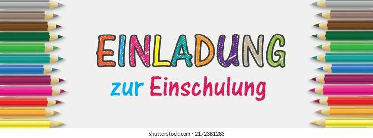 German Text Einladung Zur Einschulung Translate Stock Vector (Royalty ...