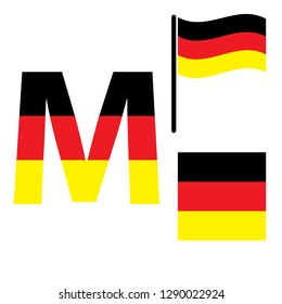Germany Alphabet Germany Flag Vector Germany Stock Vector (Royalty Free ...