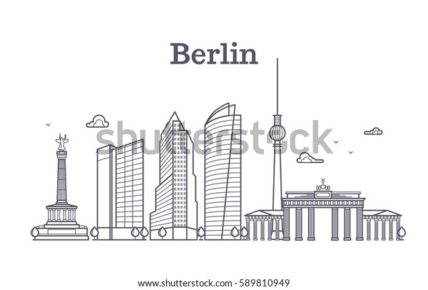 Germany Berlin Line Vector Landscape City Stock Vector (Royalty Free ...