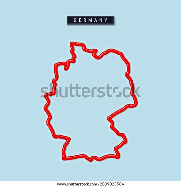Germany Bold Outline Map Glossy Red Stock Vector (Royalty Free ...