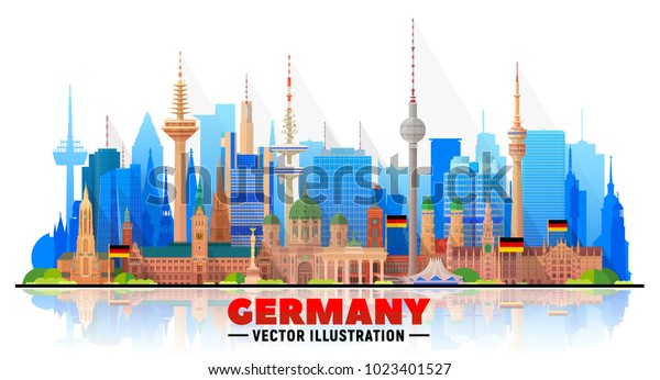 Germany Cities Skyline Vector Illustration On Stock Vector (Royalty ...
