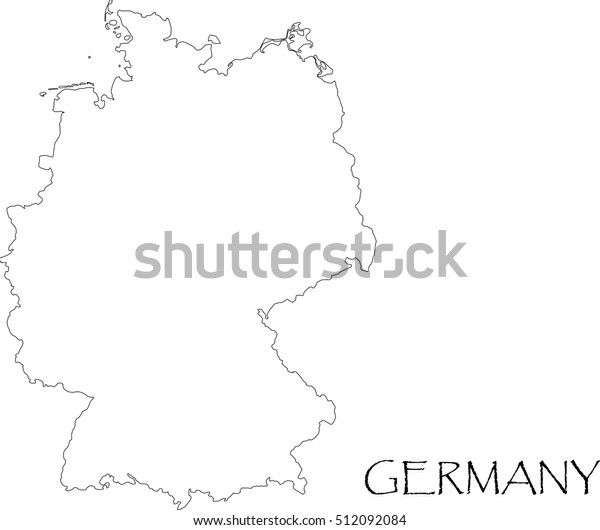 Germany Country Map Outline Graphic Vector Stock Vector (Royalty Free ...