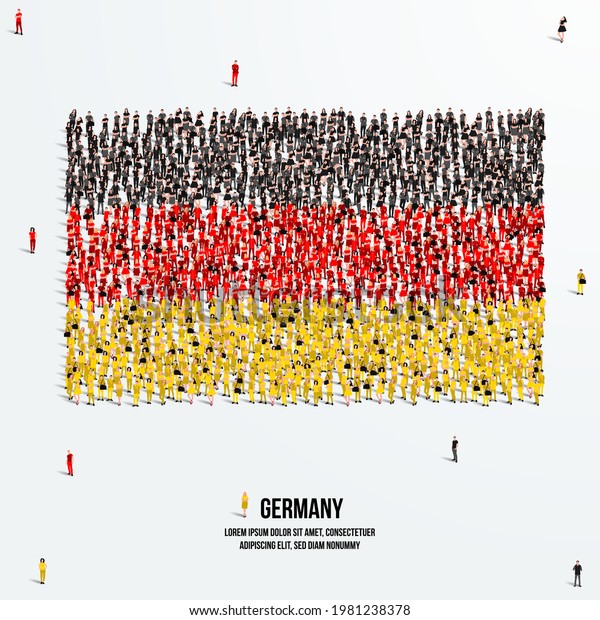 Germany Flag Large Group People Form Stock Vector (Royalty Free ...