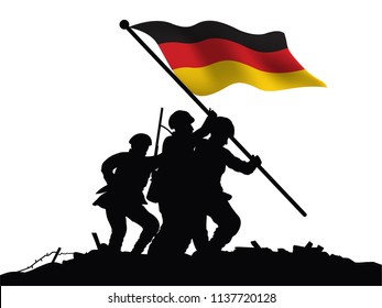 Germany Flag Soldiers Vector Drawing Stock Vector (Royalty Free) 1137720128