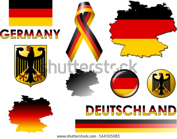 Germany Icons. Set of vector graphic icons and symbols representing ...