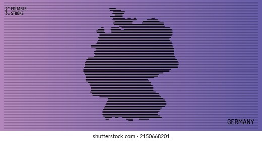 Germany Line Map Editable Stroke Vector Stock Vector (Royalty Free ...