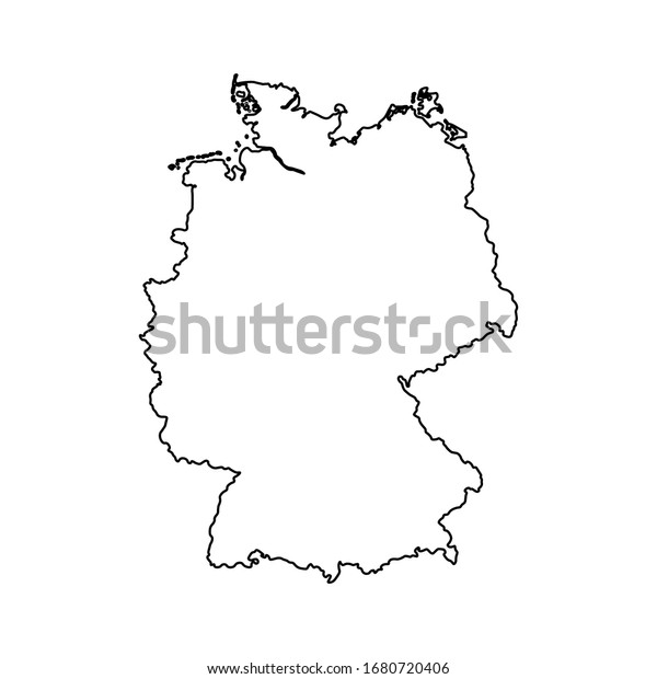 Germany Map Black Contour Curves Vector Stock Vector (Royalty Free ...