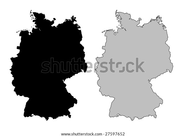 Germany Map Black White Mercator Projection: стоковая векторная графика ...