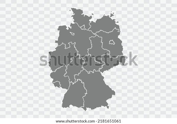 Alemania Mapa el color gris en: vector de stock (libre de regalías ...