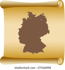 Germany Map On Old Scroll Paper Stock Vector (Royalty Free) 275106998 ...