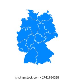 Blue Map Germany Stock Vector (Royalty Free) 532388419 | Shutterstock