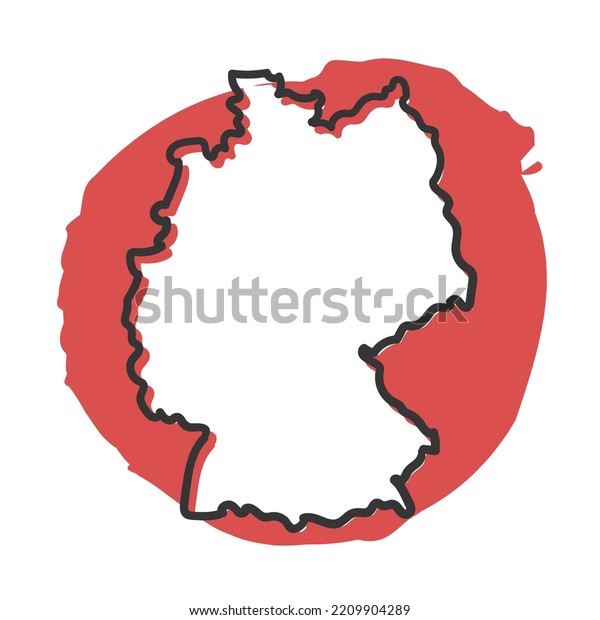 Germany Map Traditional Doodle Icons Sketch Stock Vector (Royalty Free ...