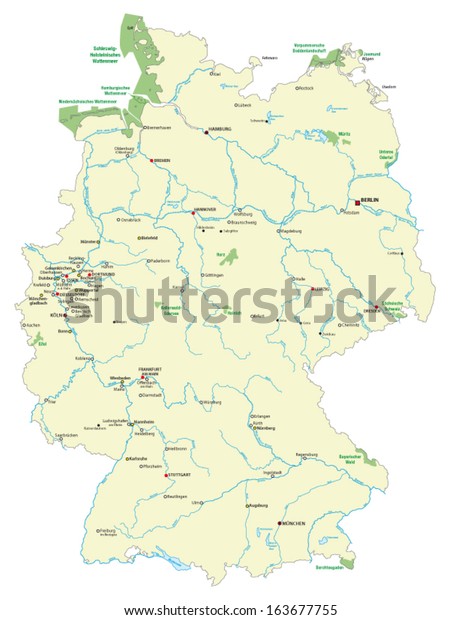 Germany National Park Map Stock Vector (Royalty Free) 163677755