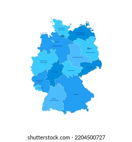 Germany Regions Map Editable Outline Vector Stock Vector (Royalty Free ...