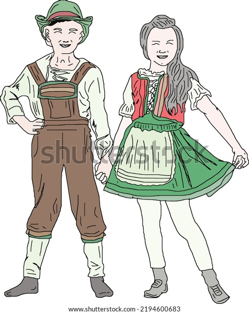 Germany Traditional Dress Vector Kid Boy Stock Vector (Royalty Free ...