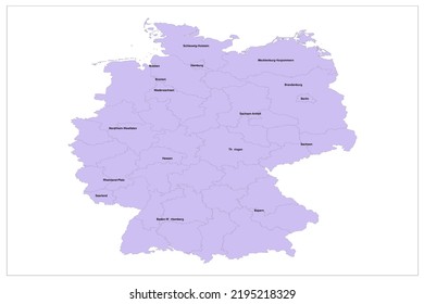 Germany Vector Map Illustration Districts On Stock Vector (Royalty Free ...