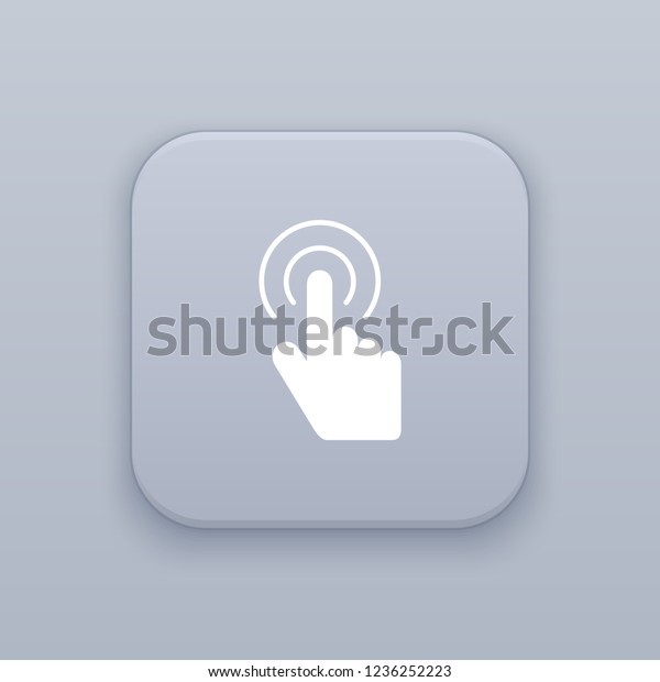 Gesture Hand Double Click Gray Vector Stock Vector (Royalty Free ...