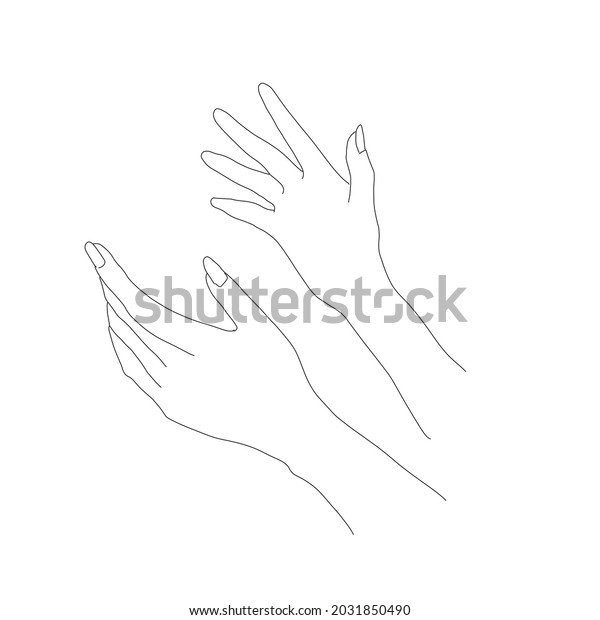 Gesture Open Arms Line Vector Drawing Stock Vector (Royalty Free ...
