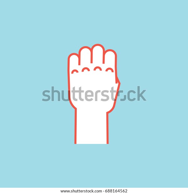 Gesture Power Sign Stylized Hand All Stock Vector (Royalty Free ...