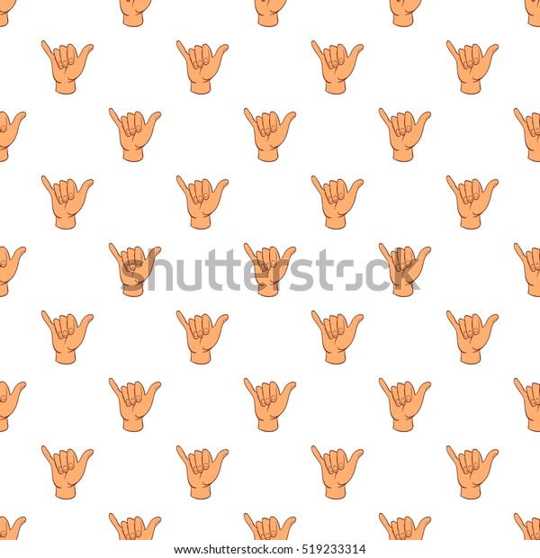 Gesture Shaka Pattern Cartoon Illustration Gesture Stock Vector ...