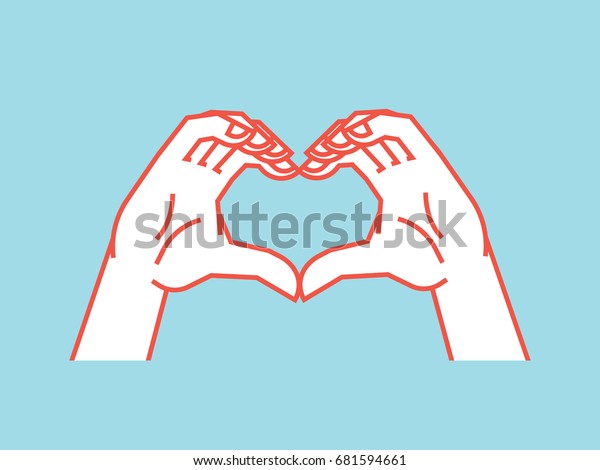 Gesture Stylized Hands Form Heart Icon Stock Vector (Royalty Free ...