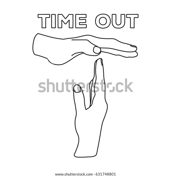 Gesture Time Outbasketball Single Icon Outline Stock Vector (Royalty ...