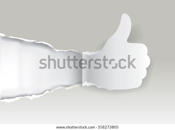 Gesturing Paper Hand Thumb Paper Silhouette 스톡 벡터(로열티 프리) 358273805 ...