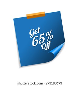 Get 65 Precent Off Blue Sticky Stock Vector (Royalty Free) 293183693 ...