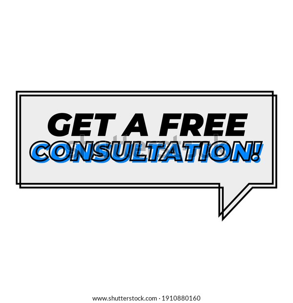 Get Free Consultation Icon Label Design Stock Vector (Royalty Free ...