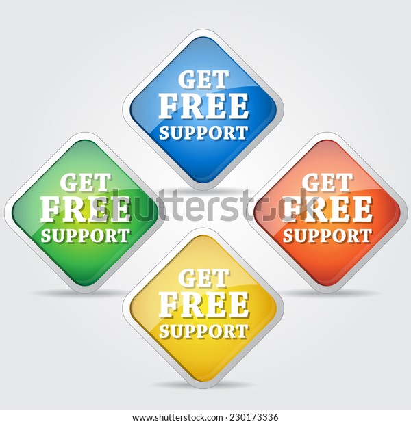 Get Free Support Colorful Vector Icon Stock Vector (Royalty Free) 230173336