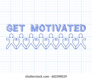 Get Motivated Text Hand Drawn Paper Stock Vector (Royalty Free ...