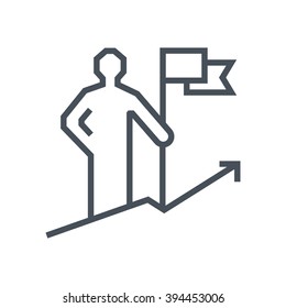 Get On Top Climb Mountain Icon Stock Vector (Royalty Free) 394453006 ...