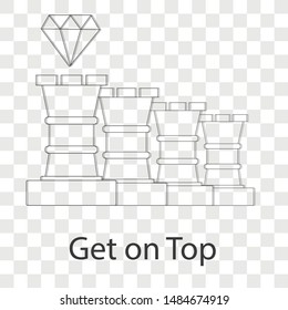 Get On Top Icon On Transparency Stock Vector (Royalty Free) 1484674919 ...