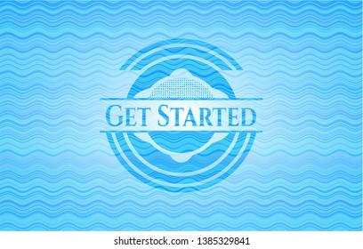 Get Started Sky Blue Water Badge Stock Vector (Royalty Free) 1385329841 ...
