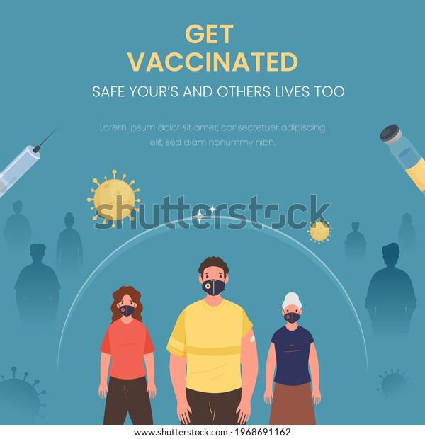 Get Vaccination Poster Design Cartoon People Stock Vector (Royalty Free ...