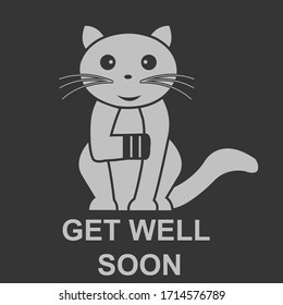 Get Well Soon Cat Vector Illustration Stock Vector (Royalty Free ...