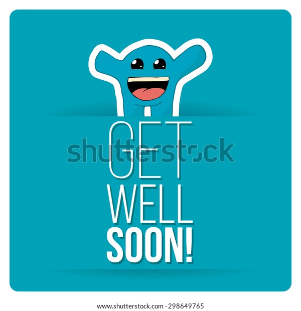Get Well Soon Over Color Background Stock Vector (Royalty Free ...