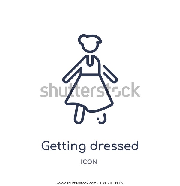 Getting Dressed Icon People Outline Collection 库存矢量图（免版税）1315000115 ...