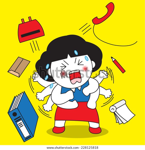 Getting Mad Work Character Illustration Stock Vector (Royalty Free ...