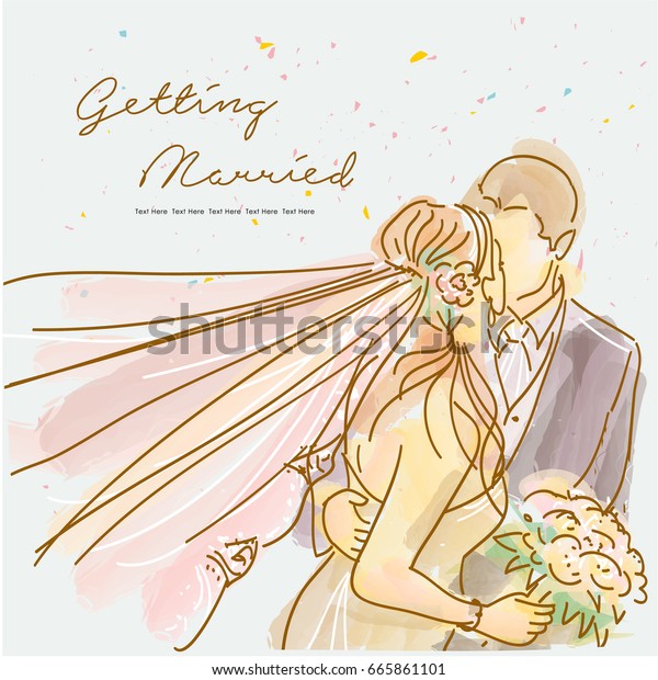 Getting Married Marry Me Hand Drawing Stock Vector (Royalty Free ...
