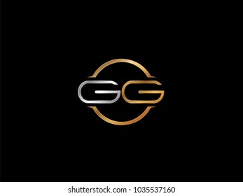 Gg Circle Shape Letter Logo Design Stock Vector (Royalty Free ...