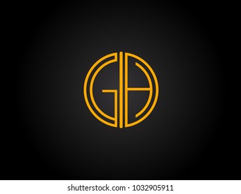 Gh Circle Shape Golden Yellow Letter Stock Vector (Royalty Free ...