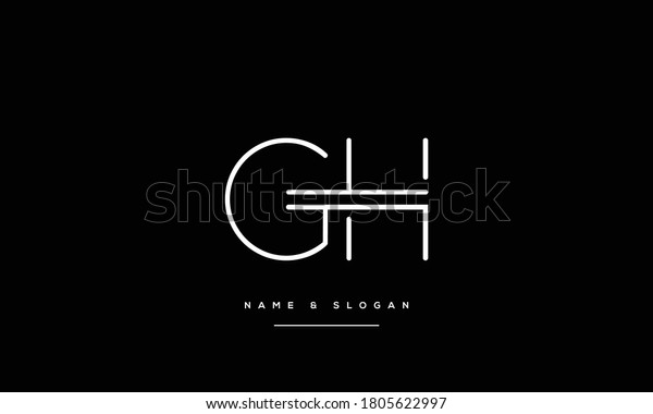 Gh Hg G H Abstract Letters Stok Vektör (Telifsiz) 1805622997