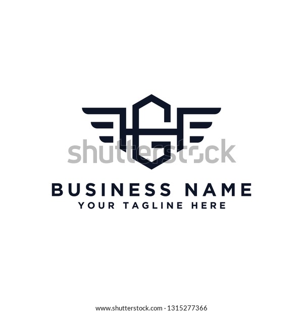 Gh Letter Logo Design Wing Design Stock Vector (Royalty Free ...