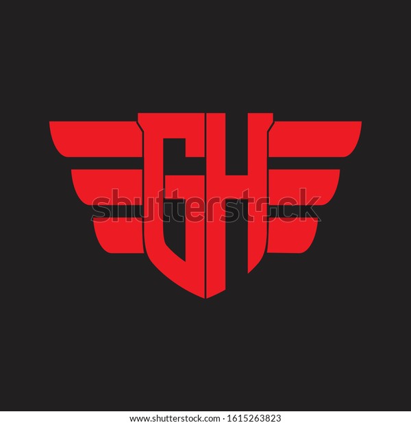 Gh Logo Monogram Emblem Wings Element Stock Vector (Royalty Free ...